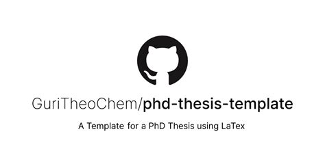 Github Guritheochemphd Thesis Template A Template For A Phd Thesis