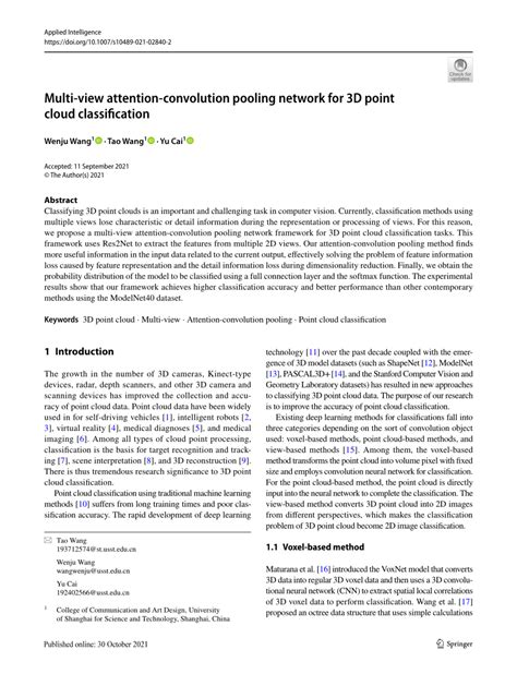 Pdf Multi View Attention Convolution Pooling Network For 3d Point