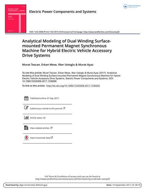 Pdf Analytical Modeling Of Dual Winding Surface Mounted Permanent Magnet Synchronous Machine