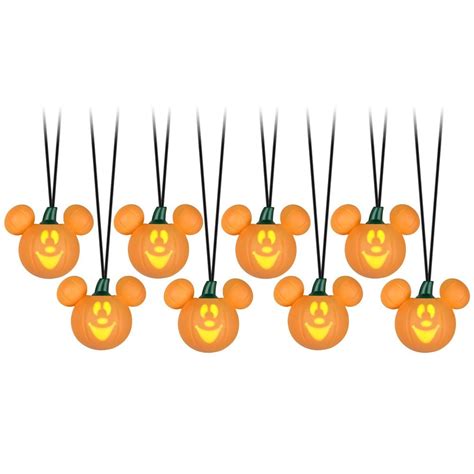 Disney Mickey Mouse Animated Led Light Up Pumpkin String Lights With Batteries White 8 Ft 8