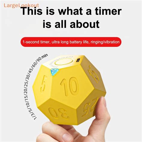 Largelookout Cube Timer Digital Kitchen Timers Flipping Switching