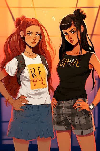 Premium Photo Teenage Girls With Attitude Anime Style