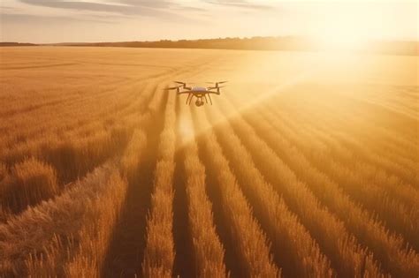 Premium Ai Image Drone Flying Over The Field Smart Agriculture Controlled Neural Network Ai