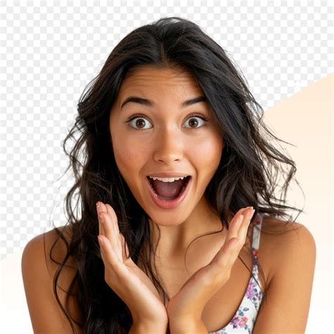 Premium PSD A Woman With A Surprised Expression On Her Face