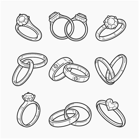 Wedding Ring Outline Wedding Rings Outline Color Icon Modern Minimal