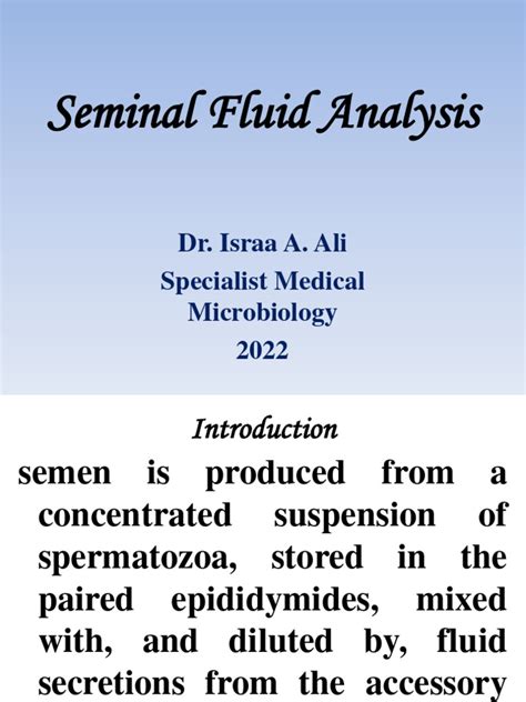 10 Seminal Fluid Analysis Pdf Semen Sexual Health