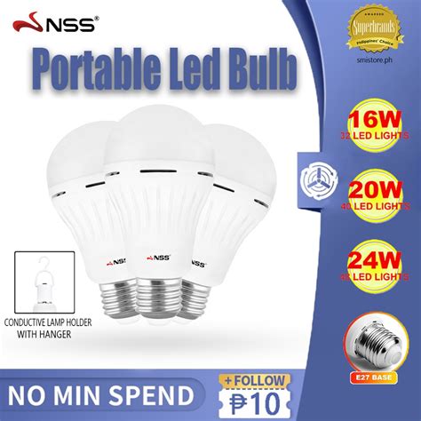 Nss Rechargeable Emergency Light Bulb E27 Energy Saving Outdoor