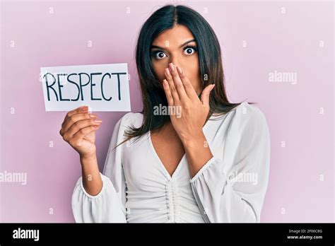 Young Latin Transsexual Transgender Woman Holding Respect Message Paper