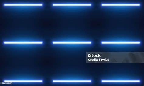 파란색 네온 램프 벡터 형광등이 있는 백라이트 바닥 벽 네온 불빛 벡터 광채 네온 조명에 텍스트를 위한 장소가 있는 어두운 배경