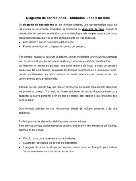 Diagrama De Operaciones Y De Flujo Pdf Informática