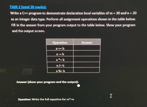 Solved TASK Total Marks Write A C Program To Chegg
