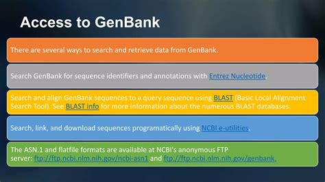 genomic databases pptx databases computer software and applications