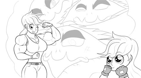Rule 34 Abs Applejack Mlp Biceps Breasts Female Humanized Matchstick Artist Muscles