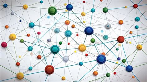 Interconnected Colorful Circles In A Network Of Lines Premium Ai Generated Image