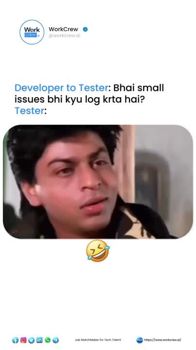 Video Workcrew On Linkedin Developervstester Workplacehumor Softwaredevelopment Testinglife