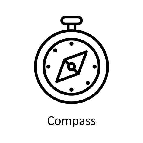 Compass Vector Outline Icon Design Illustration User Interface Symbol