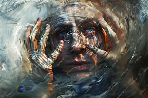 Emotional Maelstrom Surreal Portrait Of Inner Mental Struggle Abstract