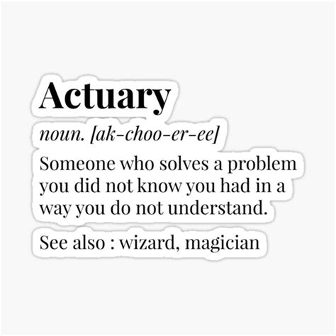 Actuary Definition Sticker For Sale By Amrisbamazruk Redbubble