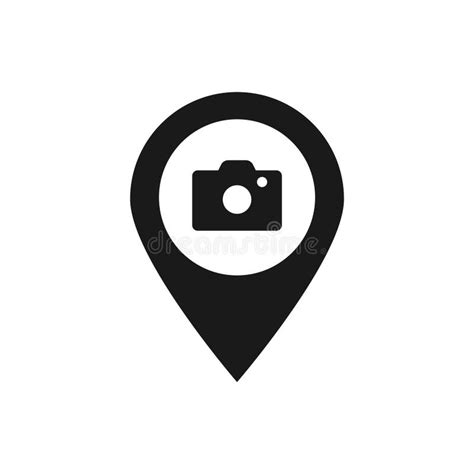 Camera Icon Inside Location Pin Symbolizing Photography And Travel Stock Illustration