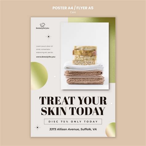 미용 및 관리 포스터 또는 전단지 디자인 서식 파일 무료 Psd 파일