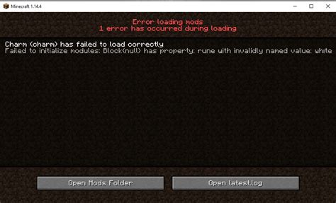 Charm Mod Error Java Edition Support Support Minecraft Forum