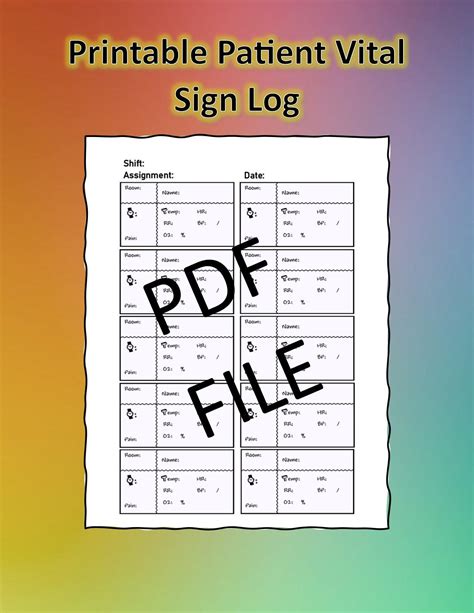 Patient Vital Sign Log Nurse Assignment Vital Sign Sheet Vitals