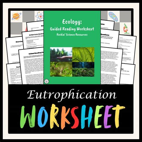 Eutrophication Guided Reading Worksheet Ecology By Rockin Science