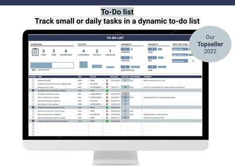Professional Task Tracker Digital Excel Template Google Spreadsheet Kanban Board Smart Calendar