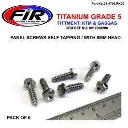 Ktm Screw Panel Bolt Pack Of 6 Titanium Gr5 Suit 8mm Spanner Ktm