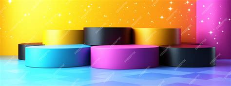 Premium Photo Group Of Colorful Objects On Tiled Floor