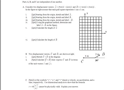 Solved Consider Two Displacement Vectors Vector A Cm Chegg