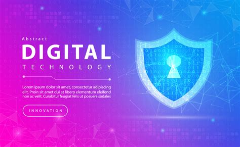 Technology Security Abstract Background Concept Digital Technology Banner Pink Blue Background