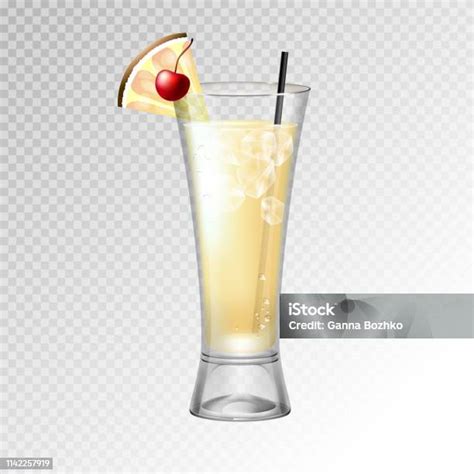 투명 한 배경에 현실적인 칵테일 피나 콜라 다 유리 벡터 일러스트 레이 션 나이트클럽에 대한 스톡 벡터 아트 및 기타 이미지 나이트클럽 여름 해변 파티 Istock