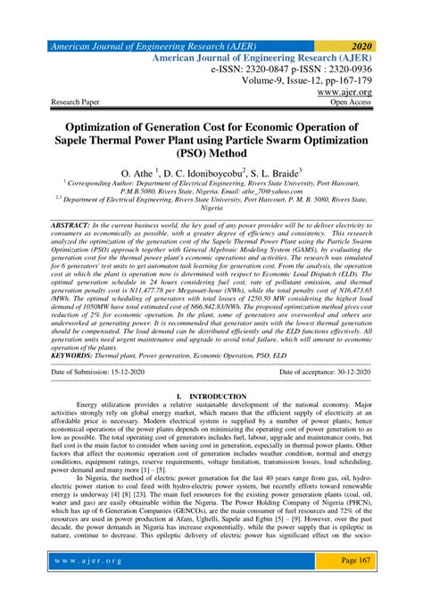 Pdf Optimization Of Generation Cost For Economic Operation Of Sapele Thermal Power Plant Using