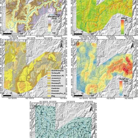 Spatial Distribution Of Topographic Factors A Elevation B Slope Download Scientific Diagram
