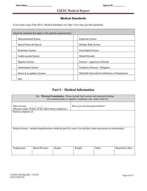 Massachusetts Eaedc Medical Report Fill Out Sign Online And Download