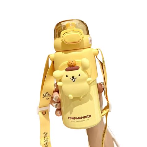 Kawaii Sanrio Cartoon Pompompurin Water Bottle