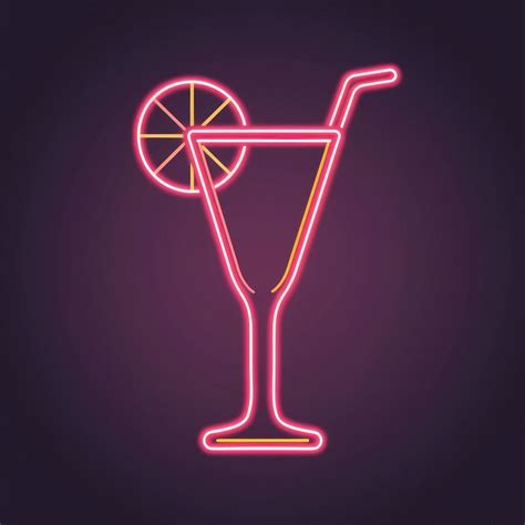Mocktail Icon Neon Machine Symbol Free Photo Illustration Rawpixel