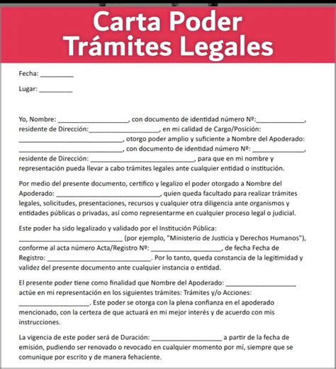 Carta Poder Notarial Para Trámites Ibrb