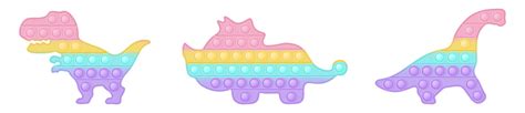 공룡 형태의 세트는 트렌디 한 파스텔 무지개 안절부절 장난감을 팝업 파스텔 색상의 중독성 안티 스트레스 장난감 아이들을위한 버블
