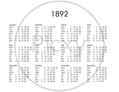 Image Of Calendar Of Year 1796 Jt183314 Picxy