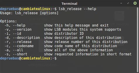 lsb release muestra información de la distribución instalada