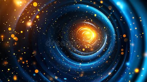 Abstract Swirling Vortex In Deep Space With Glimmering Particles And A Central Warm Light Source