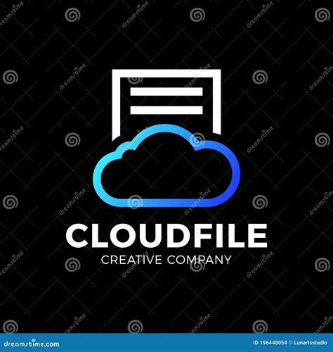 Cloud File Logotype Storage With Document Or Folder Icon Stock Vector Illustration Of Data
