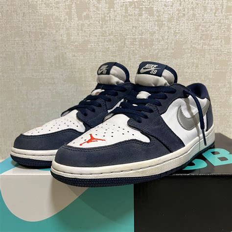Nike Sb エアジョーダン1ロー Midnight Navy 25 5cm メルカリ