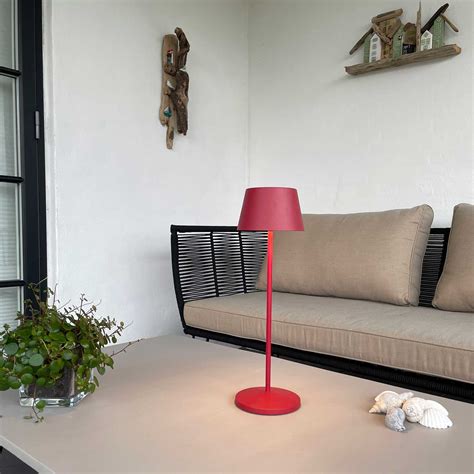 Modi Ruby Red Stylish Led Table Lamp Loom Design