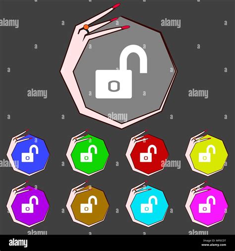 Lock Sign Icon Locker Symbol Set Colur Buttons Vector Illustration Stock Vector Image And Art