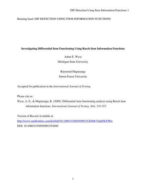 pdf differential item functioning analysis using rasch item