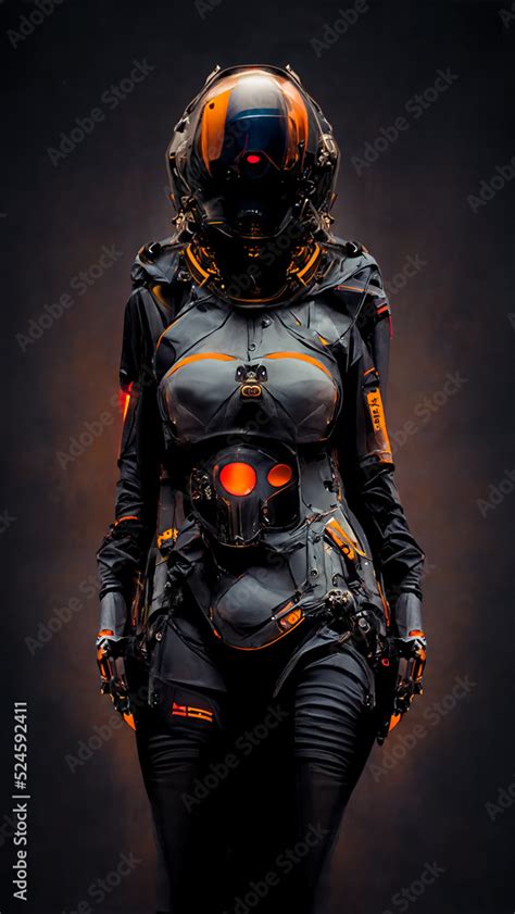 Futuristic Sci Fi Armour Concept With Innovative Technology For Police Or Military Forces On A