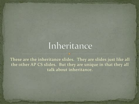 Ppt Inheritance Powerpoint Presentation Free Download Id8900644